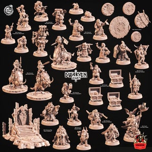 Dwarven Stonepath Explorers NPC Miniature Dungeons and Dragons Mini ...
