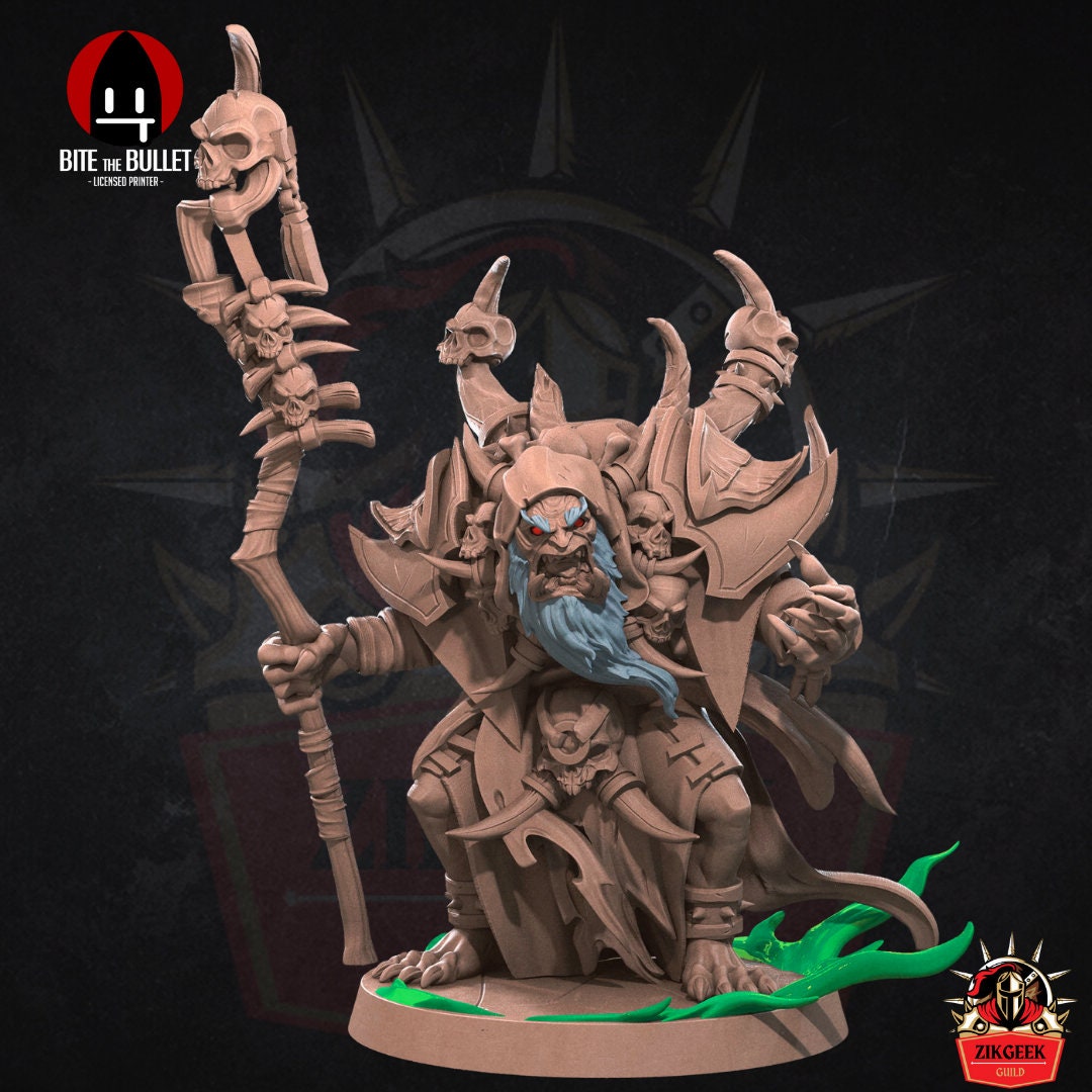 Orc Warlock Miniature: 28/32/38mm Fantasy RPG Mini for Dnd, TTRPG - Etsy