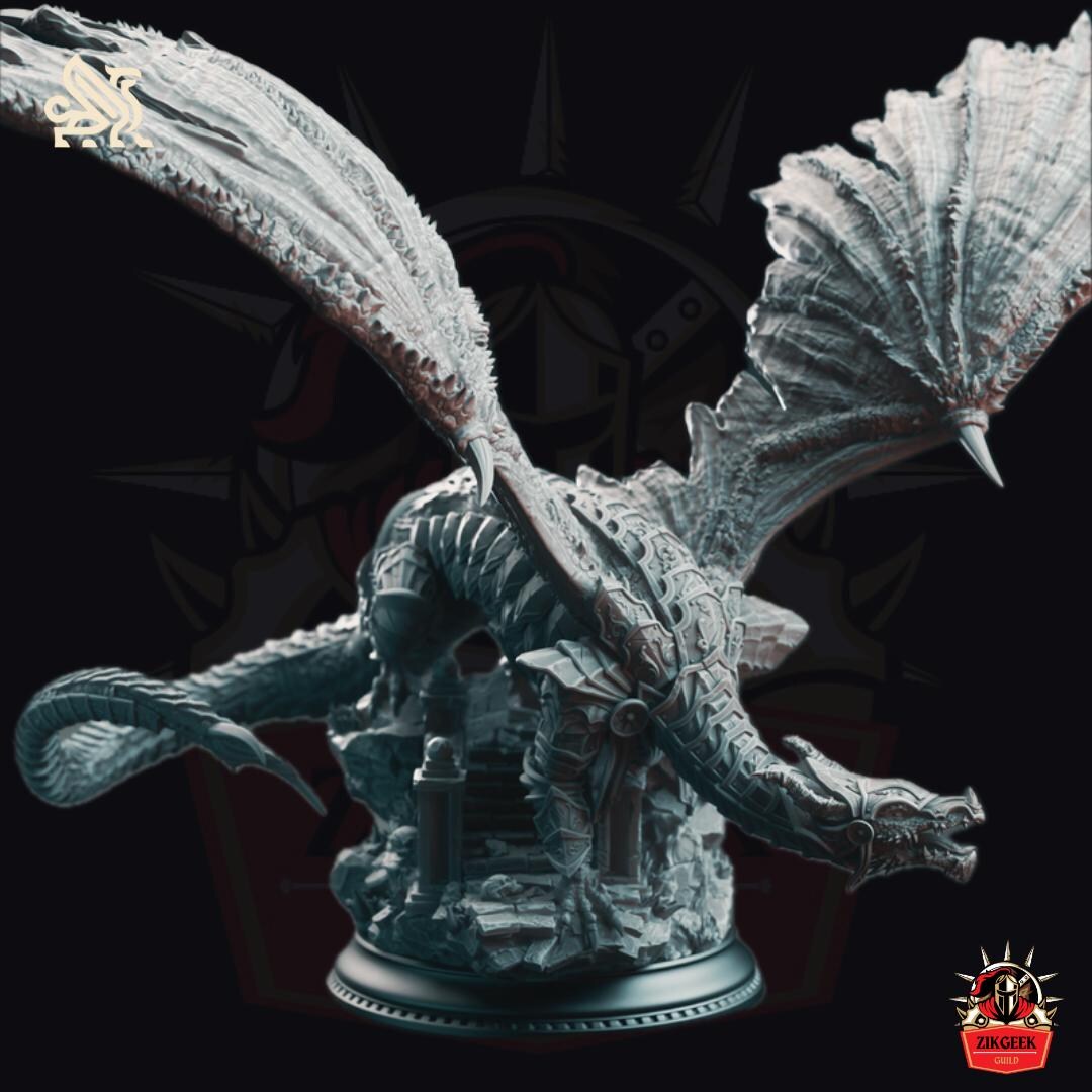 Armored Dragon Miniature: 28/32/38mm Fantasy RPG Mini for Dnd, TTRPG ...