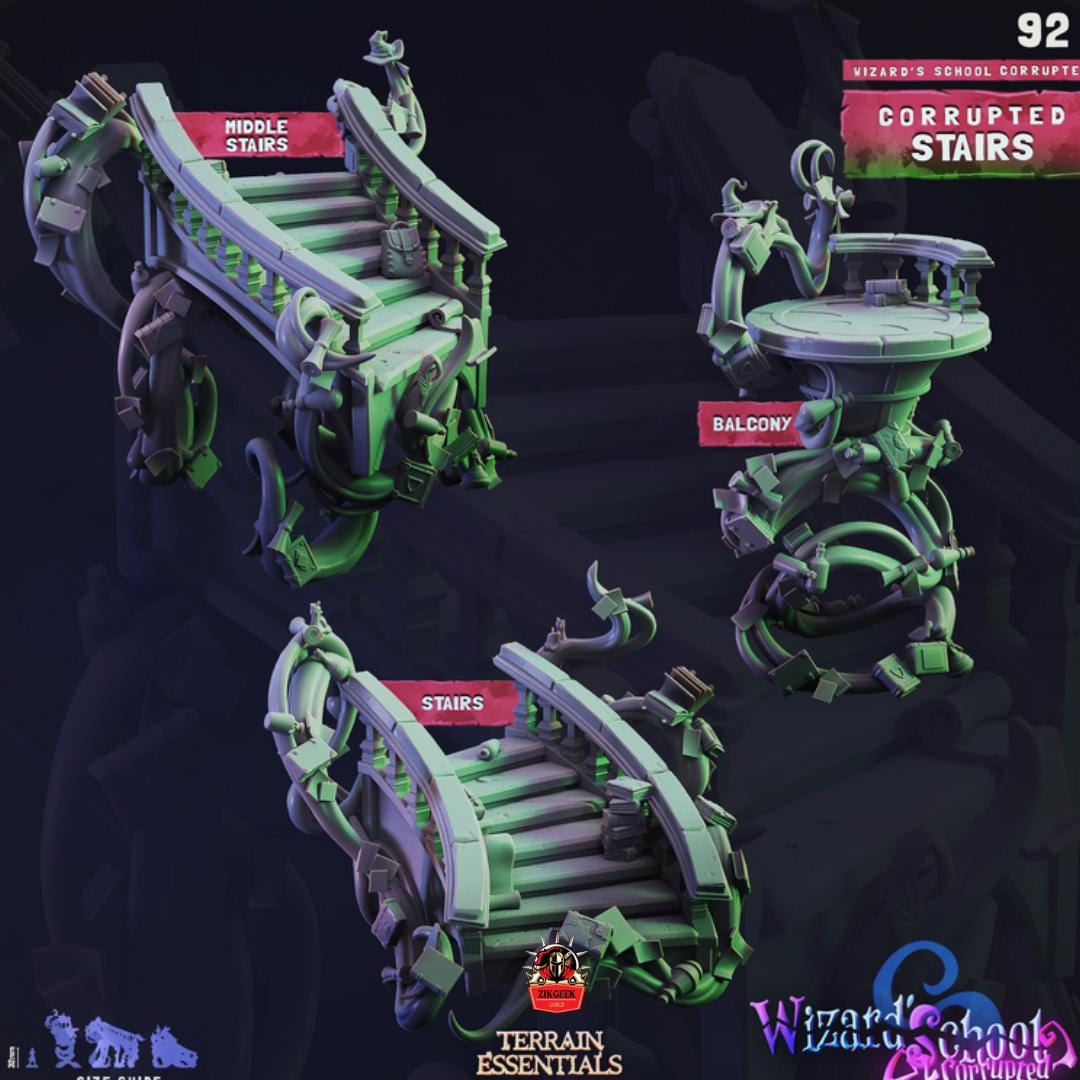 Wizard School Corrupted Stairs: 28/32/38mm Fantasy RPG Miniature for ...