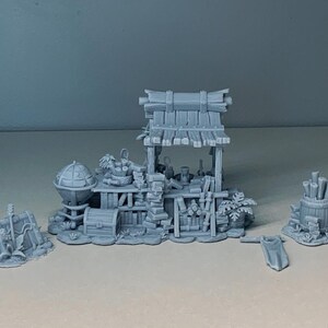 Medieval Market Scatter Terrain Set: 28/32/38mm Fantasy RPG Mini for ...