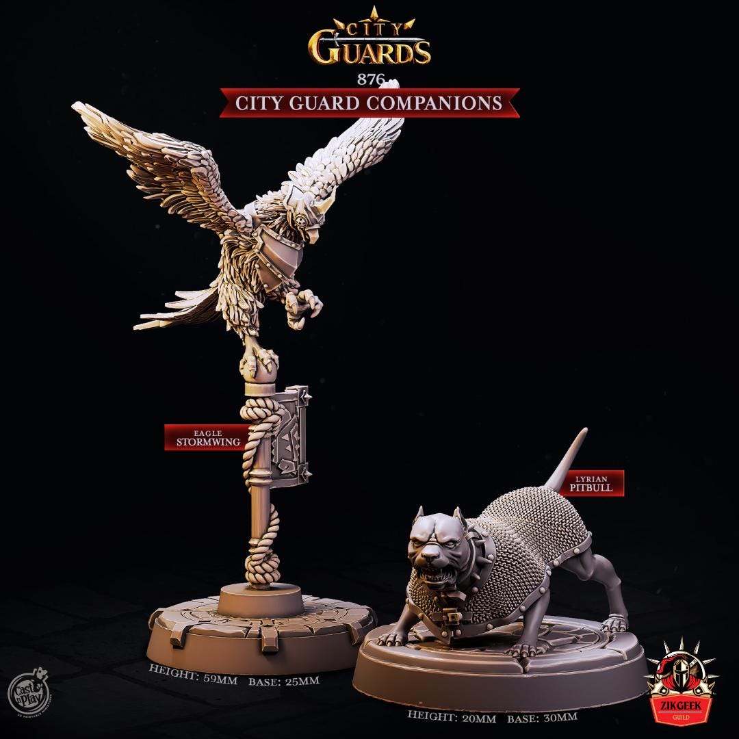 City Guard Companions Miniature: 28/32/38mm Fantasy RPG Mini for Dnd ...