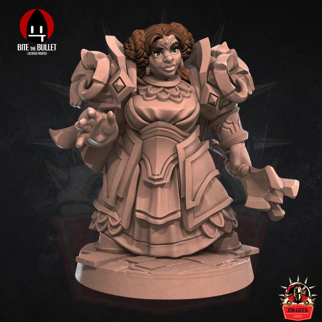 Female Dwarf Priest, Cleric Miniature, Dungeons and Dragons Mini, Hero ...