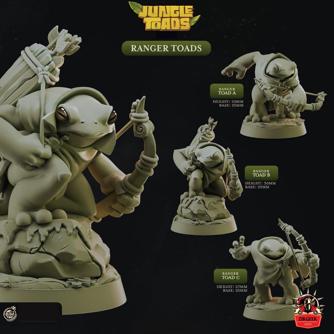 Ranger Toads Miniature: 28/32/38mm Fantasy RPG Mini for Dnd, TTRPG - Etsy