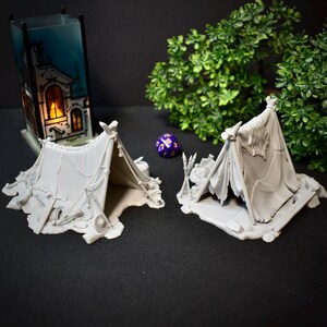 Bandit Tents & Bedrolls Terrain Miniatures: 28/32/38mm Fantasy RPG Mini ...
