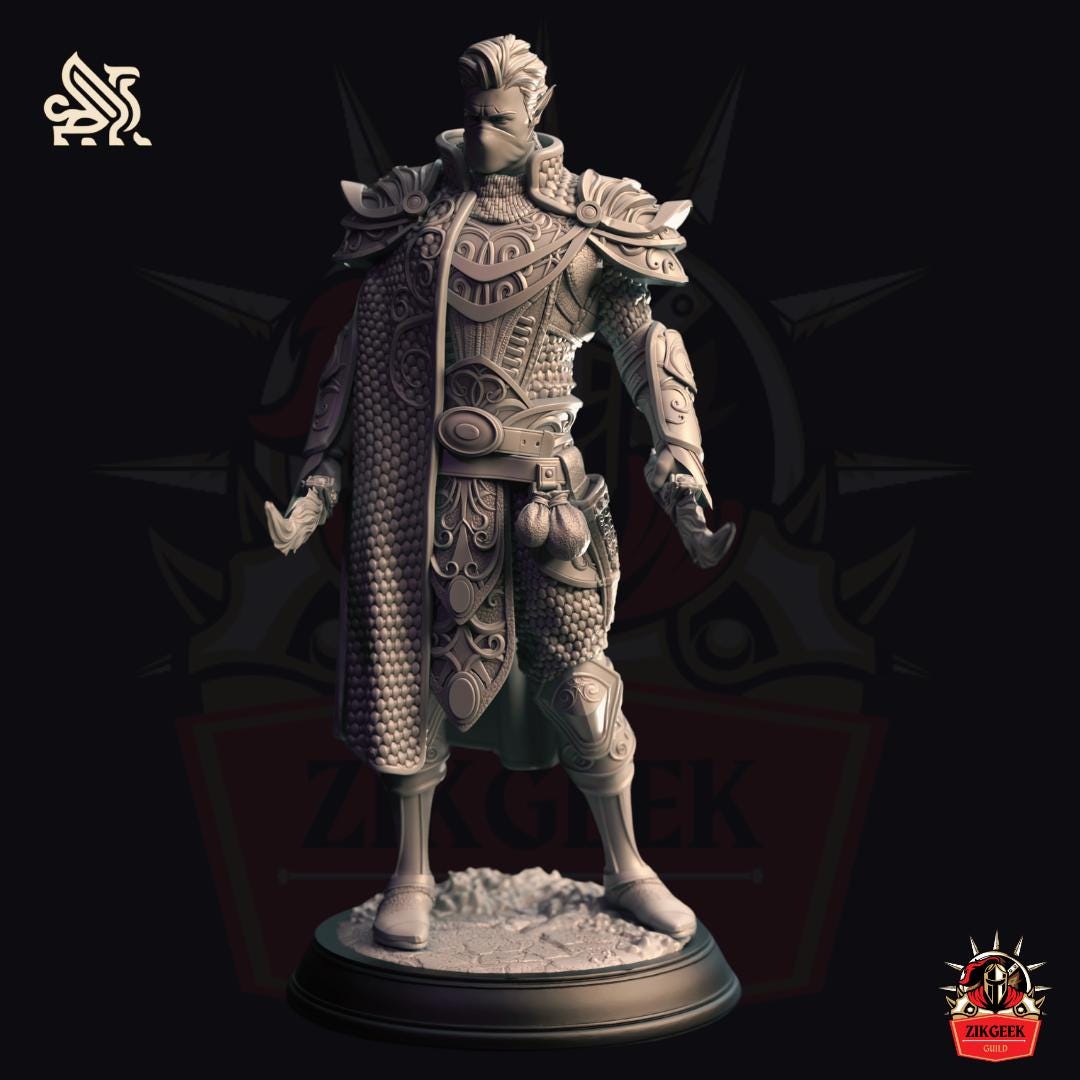 Drow Male Rogue, Assassin Miniature: 28/32/38mm Fantasy RPG Mini for ...