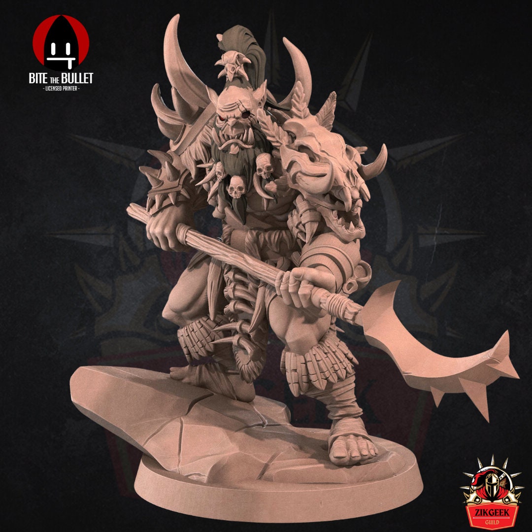 Male Orc Necromancer Wow Miniature: 28/32/38mm Fantasy RPG Mini for Dnd ...