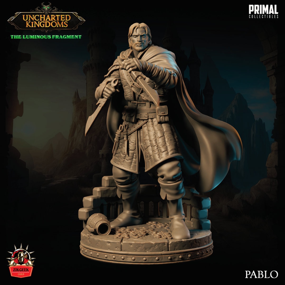 Human Male Rogue Assassin Miniature: 28/32/38mm Resin RPG Mini for Dnd ...