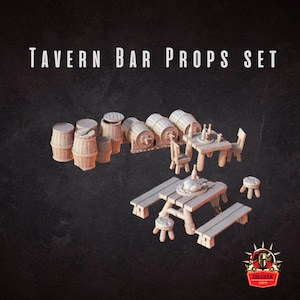 Tavern Bar Set Fireplace Props Terrain Miniatures, Dungeons and Dragons ...
