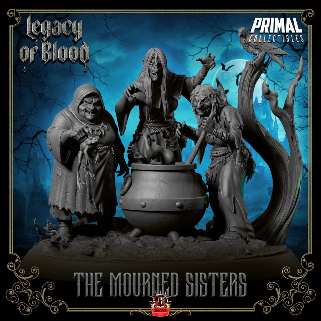 Forest Witches Miniatures X3 Set: 28/32/38mm Fantasy RPG Mini for Dnd ...