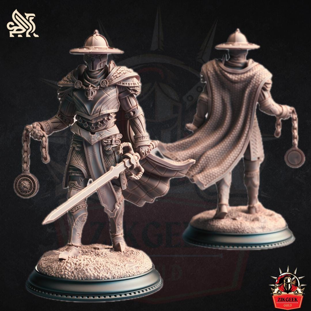 Human Inquisition Warrior Knight Miniature: 28/32/38mm Fantasy RPG Mini for Dnd, TTRPG - Etsy