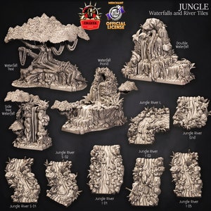 Jungle Waterfalls, Rivers, Tiles Dnd Terrain Miniatures, Hero Quest RPG ...
