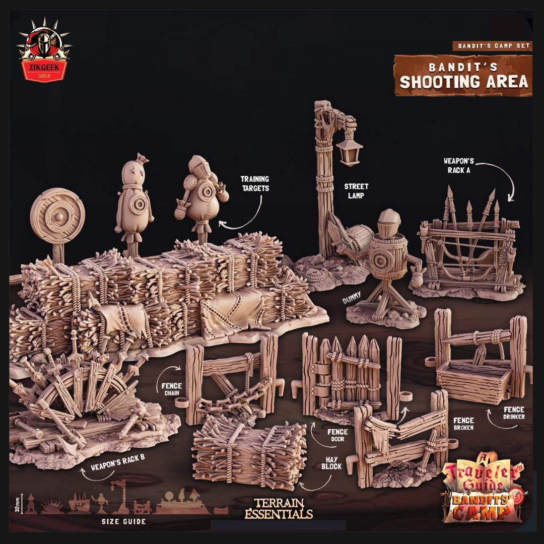 Bandit Shooting Area Terrain Miniatures, Dungeons and Dragons Mini Hero ...