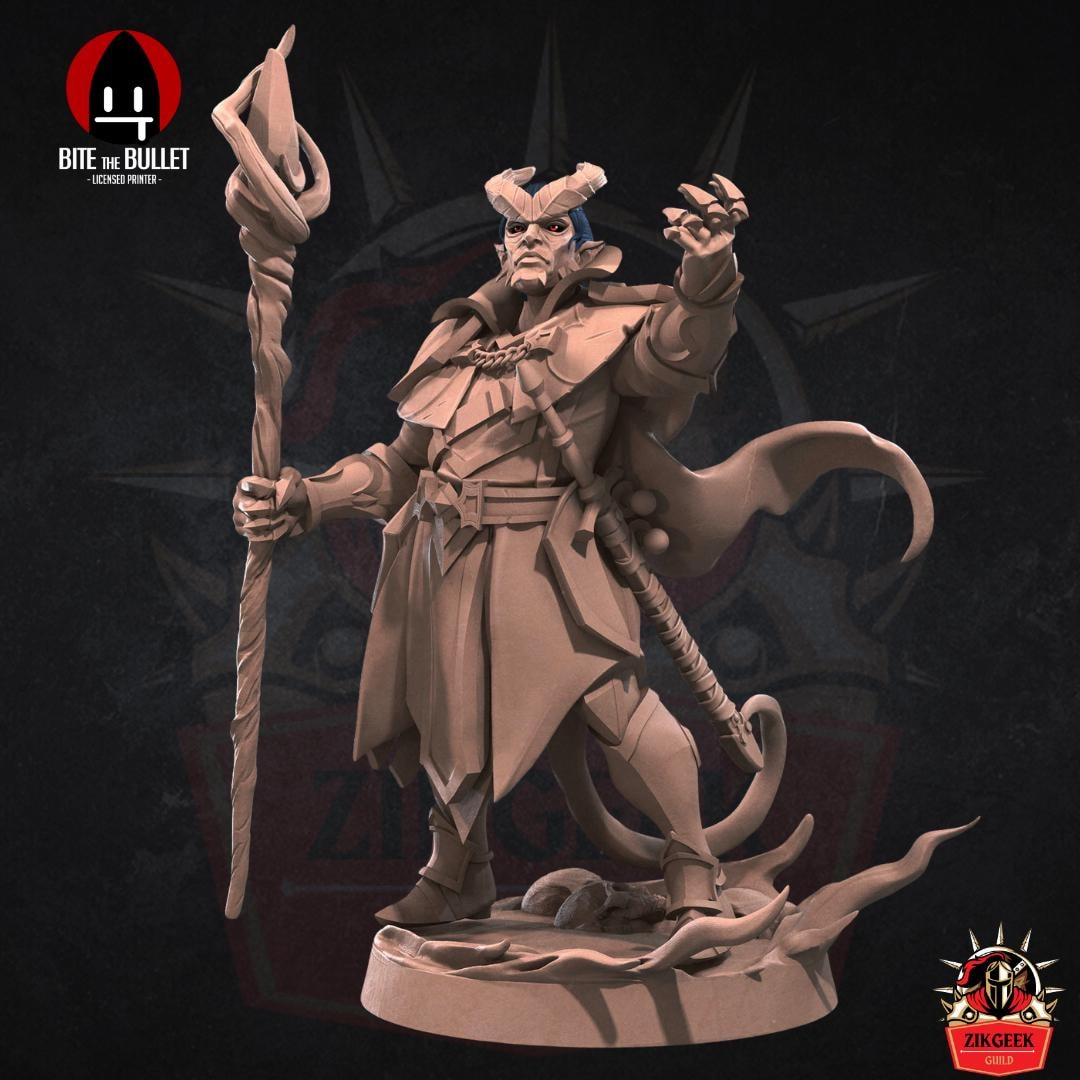 Tiefling Warlock Miniature Dungeons and Dragons Mini Hero Quest RPG Board Game Great Dnd Gift ...