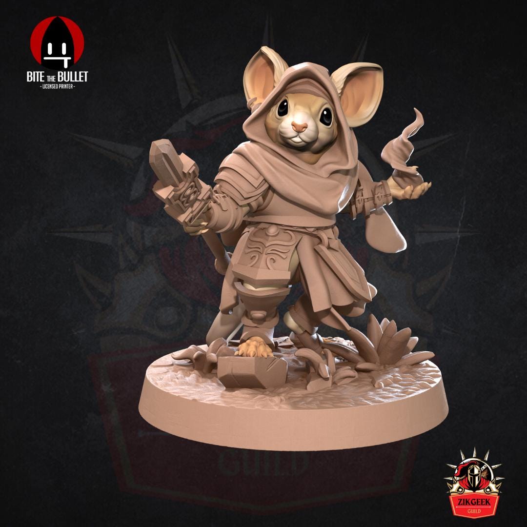 Mousefolk Cleric Miniature: 28/32/38mm Fantasy RPG Mini for Dnd, TTRPG ...