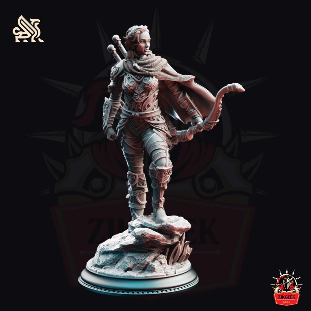 Female Elf Ranger Miniature: 28/32/38mm Fantasy RPG Mini for Dnd, TTRPG ...