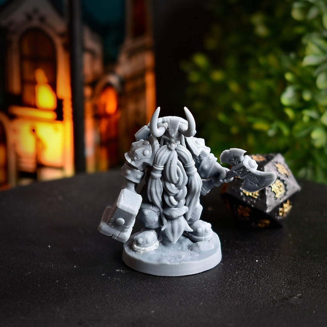 Dwarf King Warrior Wow Miniature: 28/32/38mm Fantasy RPG Mini for Dnd ...