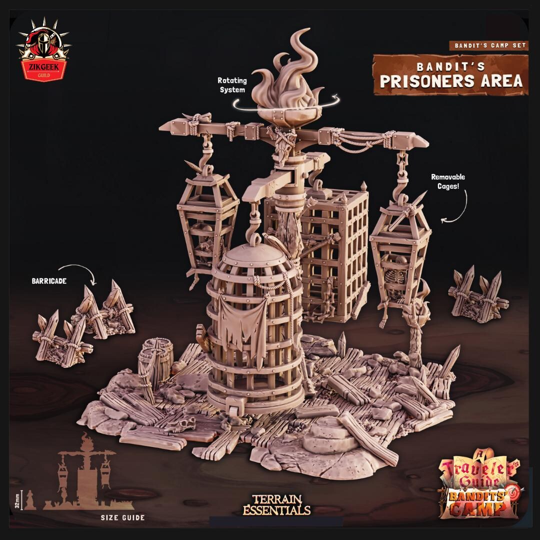 Bandit Prisoners Area Terrain Miniatures, Dungeons and Dragons Mini ...
