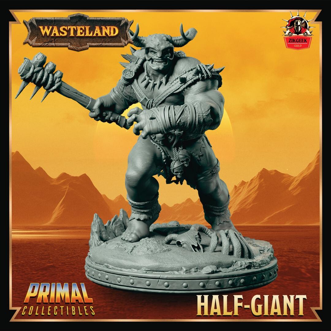 Male Half-giant Warrior Miniature: 28/32/38mm Fantasy RPG Mini for Dnd ...