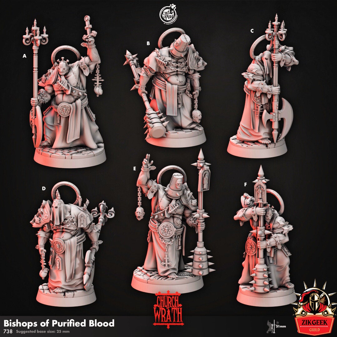 Bishops of Purified Blood, Dark Cultist, Gothic Dnd Enemy Tabletop Game ...