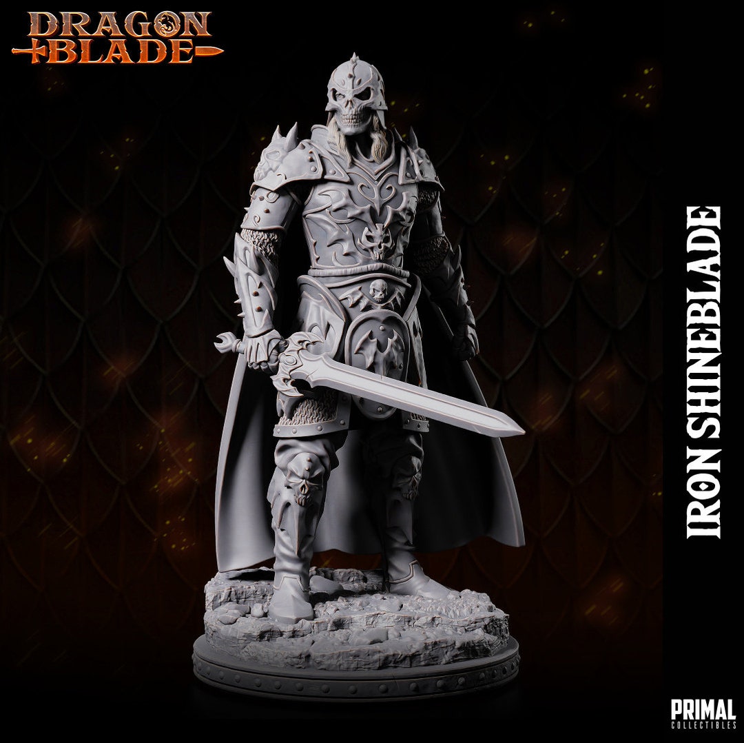 Human Dark Knight, Warrior Miniature: 28/32/38mm Fantasy RPG Mini for ...
