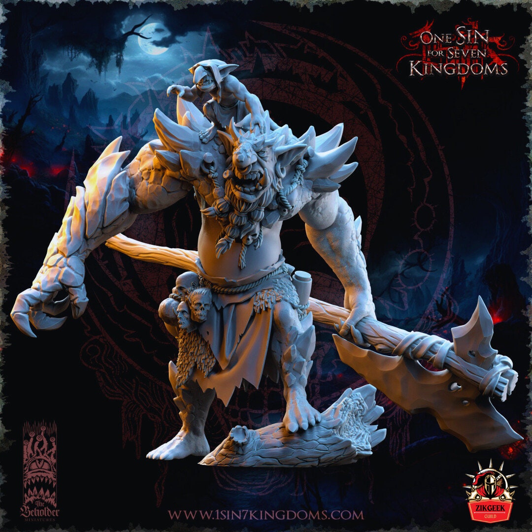 Stone Trolls Monster Warchief, Dnd Enemy Miniature, Tabletop Game RPG ...