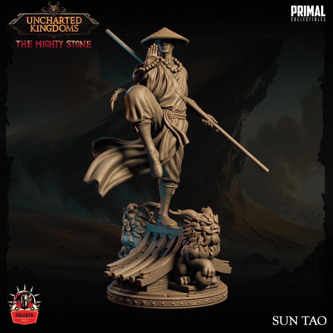 Male Monk, Warrior, Fighter Miniature: 28/32/38mm Fantasy RPG Mini for ...
