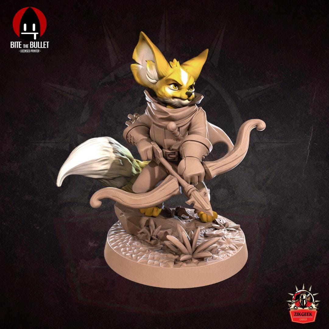 Foxfolk Ranger Miniature: 28/32/38mm Fantasy RPG Mini for Dnd, TTRPG - Etsy