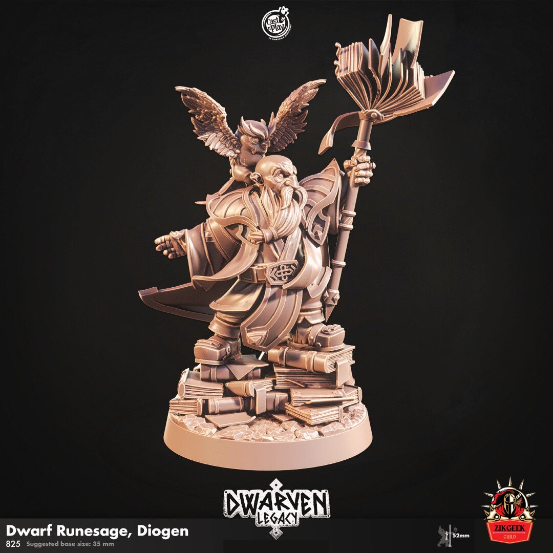 Dwarf Cleric, Priest Miniature: 28/32/38mm Fantasy RPG Mini for Dnd ...