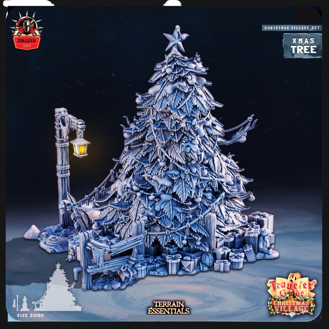 Xmas Tree Christmas Village Dnd Terrain Miniatures Dungeons and Dragons ...