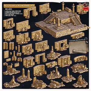 Egyptian Catacombs Scatter Terrain Set: 28/32/38mm Fantasy RPG Mini for ...