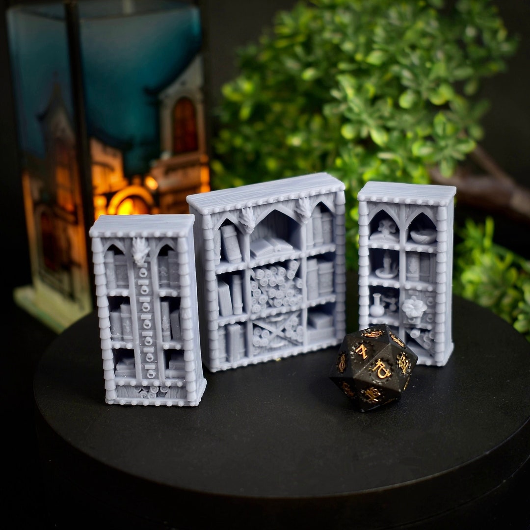 Wizard Bookshelves Furniture Dnd Miniatures, Dungeon Hero Quest RPG ...