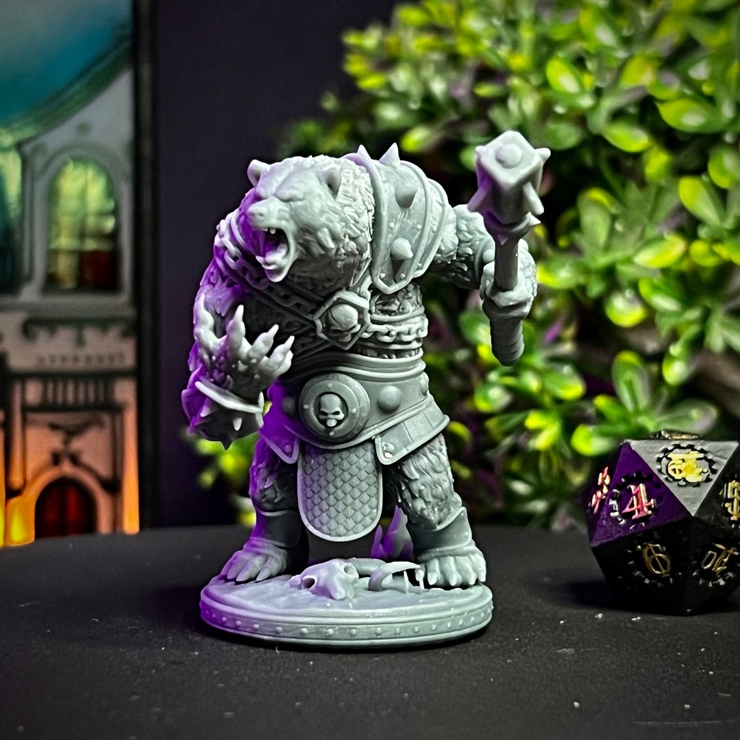Bearman Warrior Fighter Classic Enemy Miniature, Dungeons and Dragons ...
