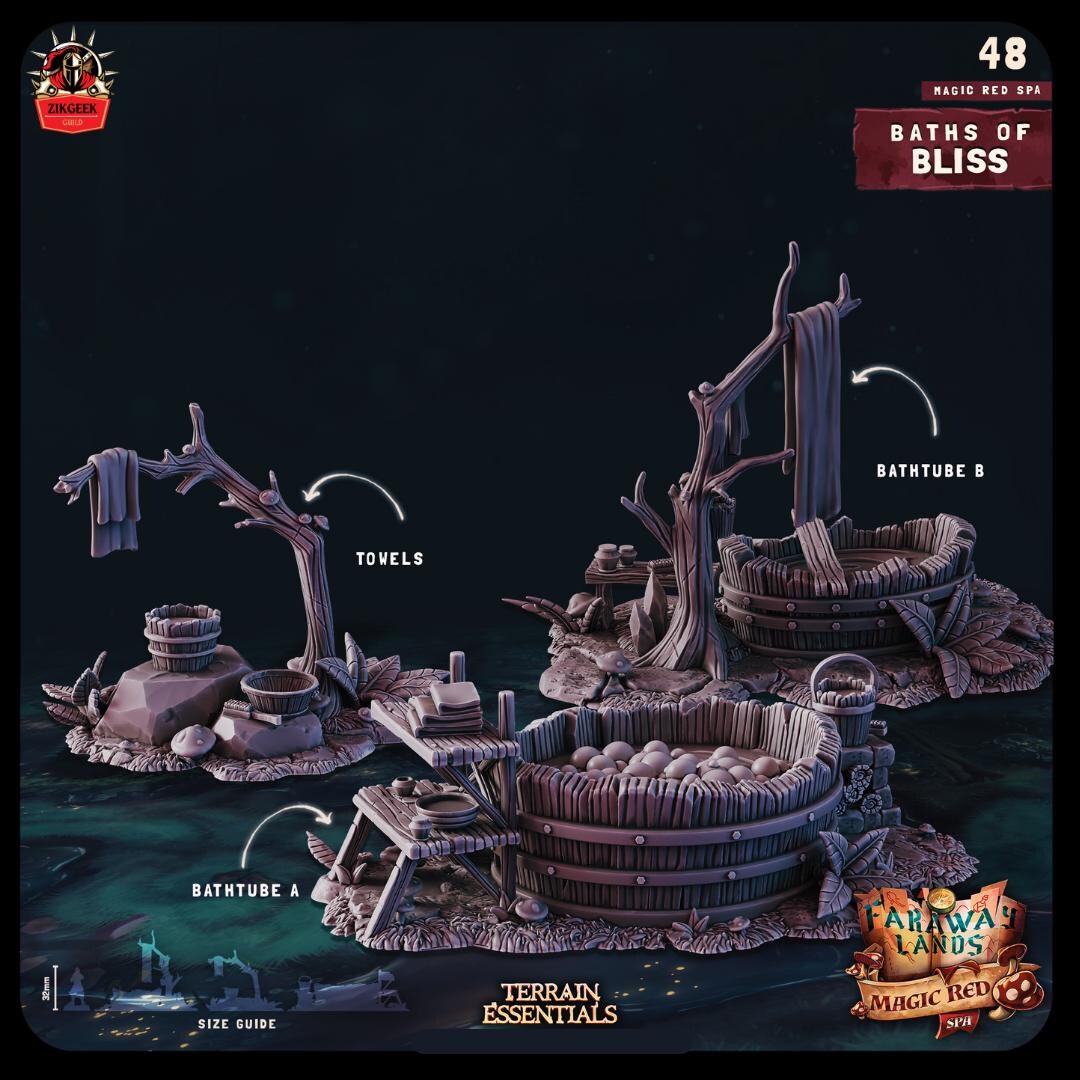 Magic Red SPA Terrain: 28/32/38mm Fantasy RPG Mini for Dnd, TTRPG - Etsy