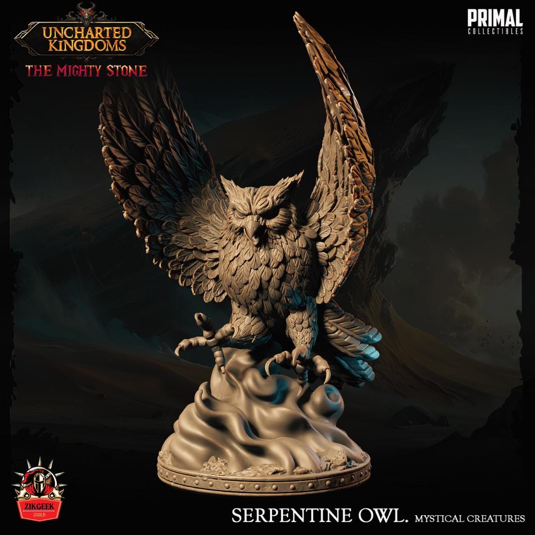 Owl Mystical Animal Miniature: 28/32/38mm Fantasy RPG Mini for Dnd ...