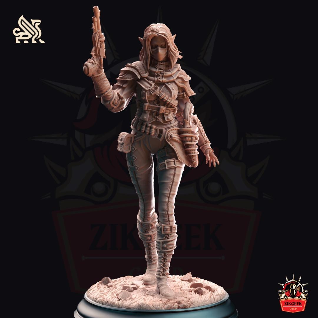 Drow Elf Ranger Mercenary Miniature: 28/32/38mm Fantasy RPG Mini for ...