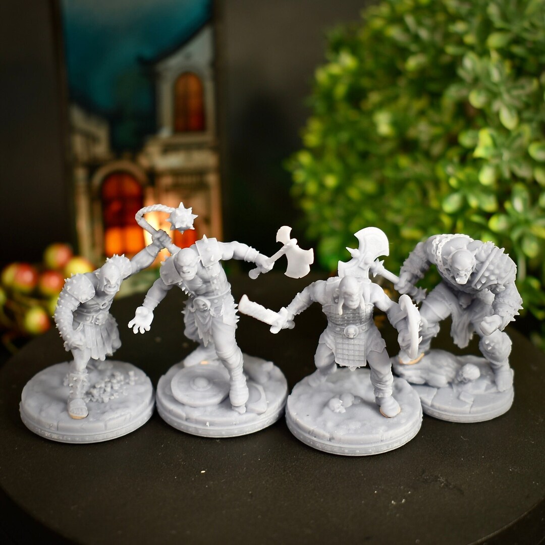 Orcs Warrior, Barbarian Set Dnd Enemy Miniature, Tabletop Game Hero ...