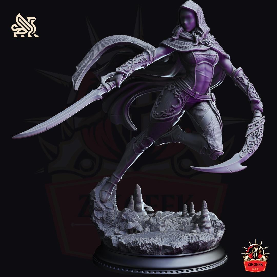 Drow Assassin Miniature: 28/32/38mm Fantasy RPG Mini for Dnd, TTRPG - Etsy