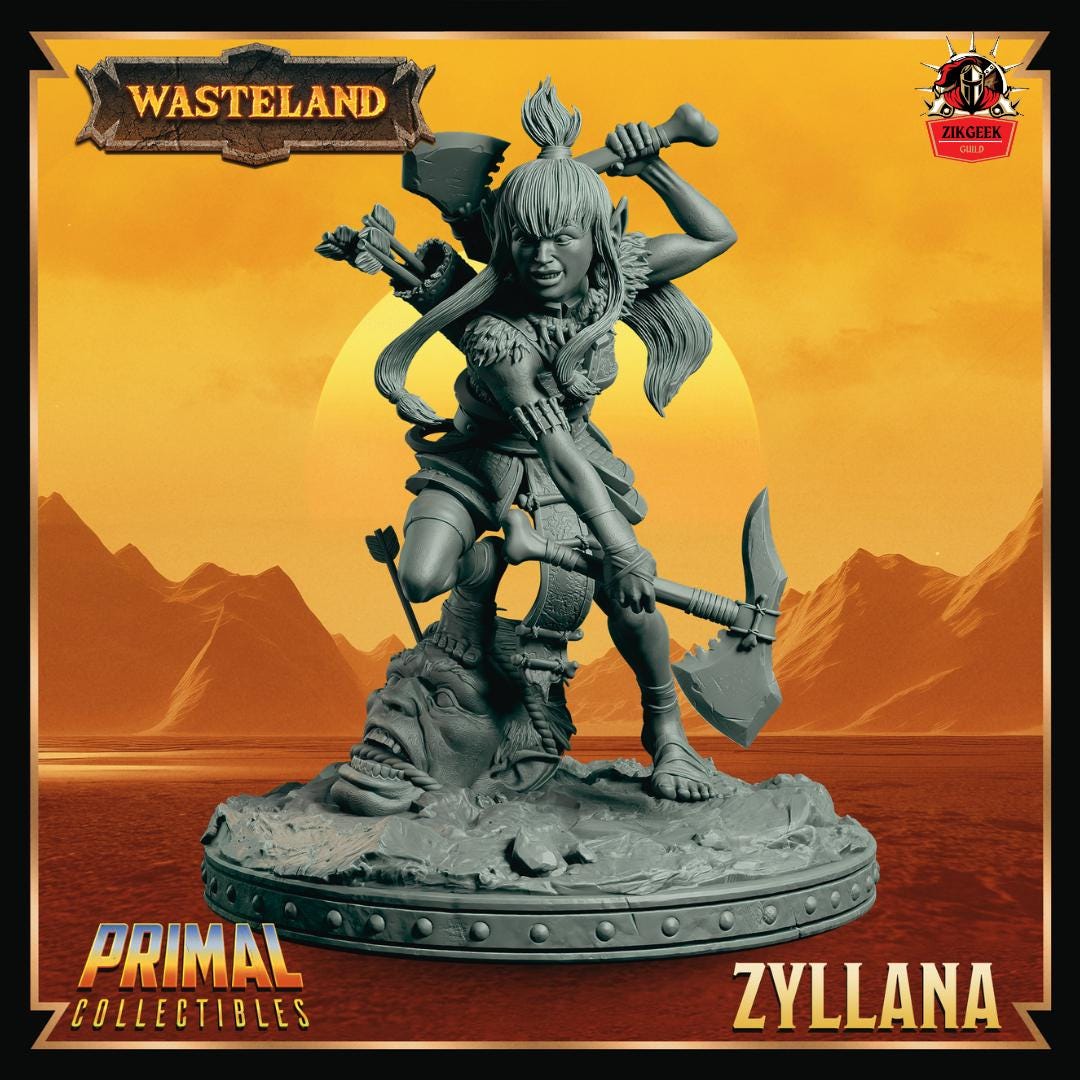 Zyllana Female Halfling Fighter Miniature: 28/32/38mm Fantasy RPG Mini ...