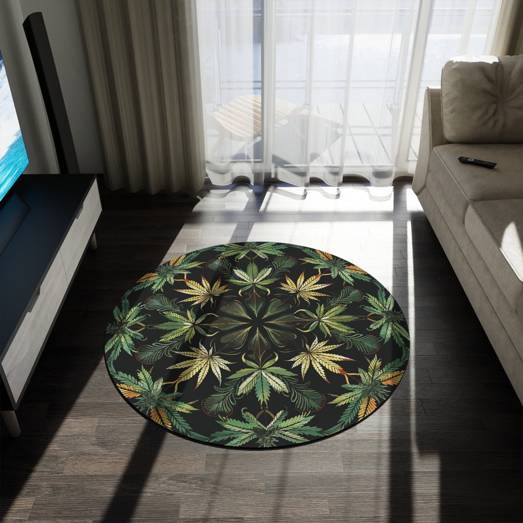 Weed Mandala Round Rug for Weed Heads and Stoners 420 Friendly - Etsy