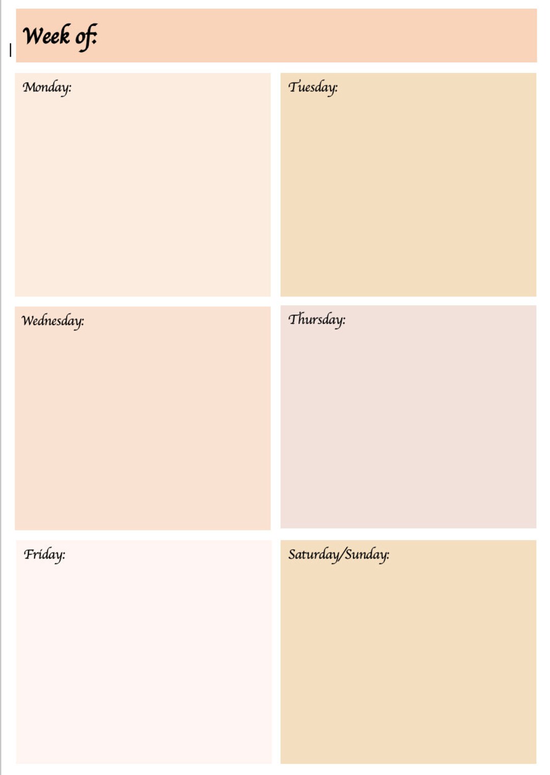 Week Focus Planner - Etsy