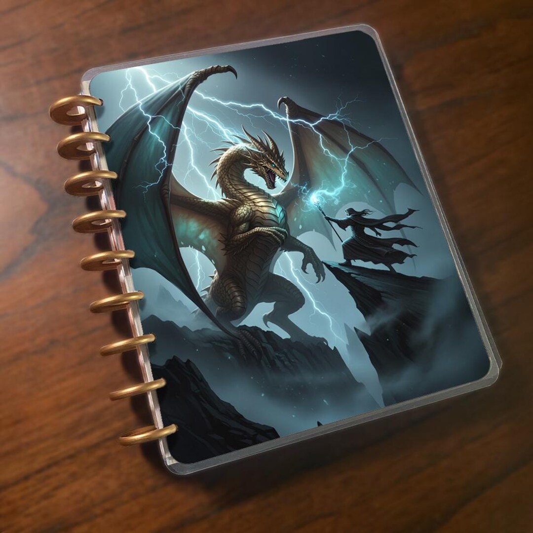 Dragon and Wizard Fantasy: Discbound Happy Planner Cover. Laminated ...