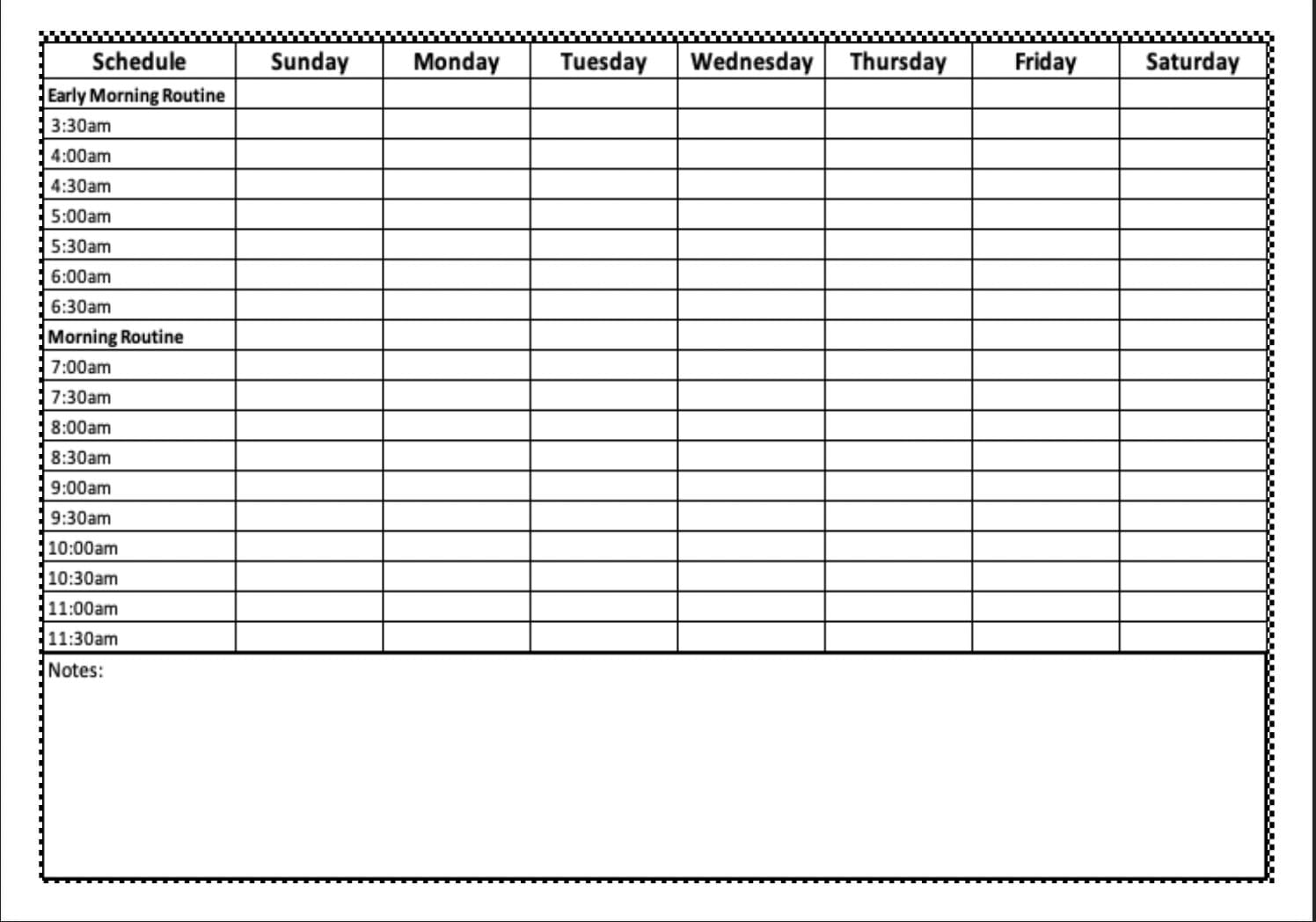 Morning and Afternoon Schedule Breakdown. - Etsy