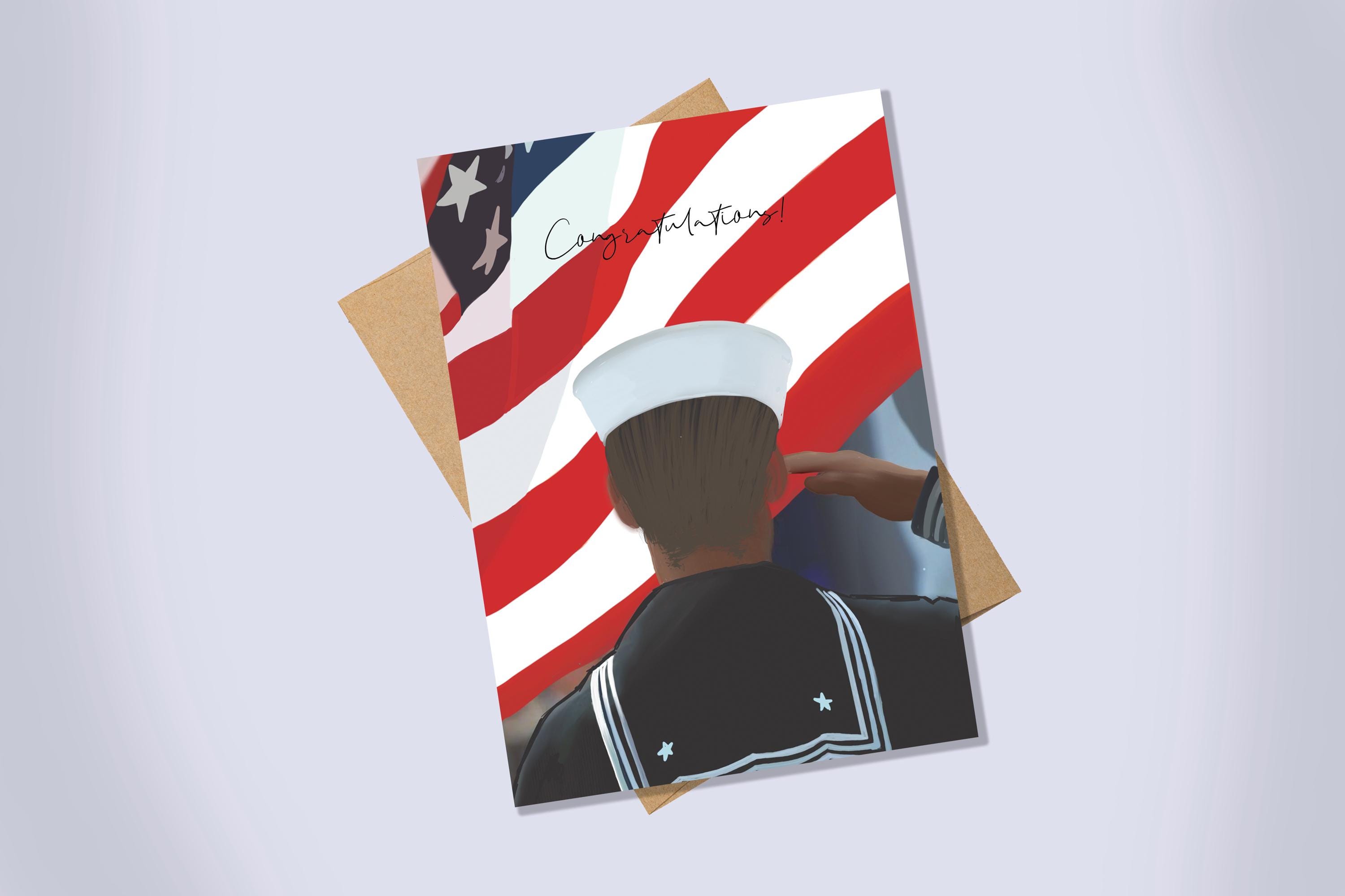 Congratulations U S Navy Bootcamp Graduation Card Flag Etsy