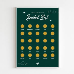 Bucket List Scratch Poster, Personalised Adventure Wall Art, Travel ...