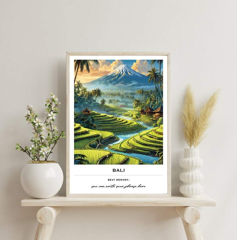 Bali Travel Poster, Personalized Wall Art, Travel Agency Poster, Art ...