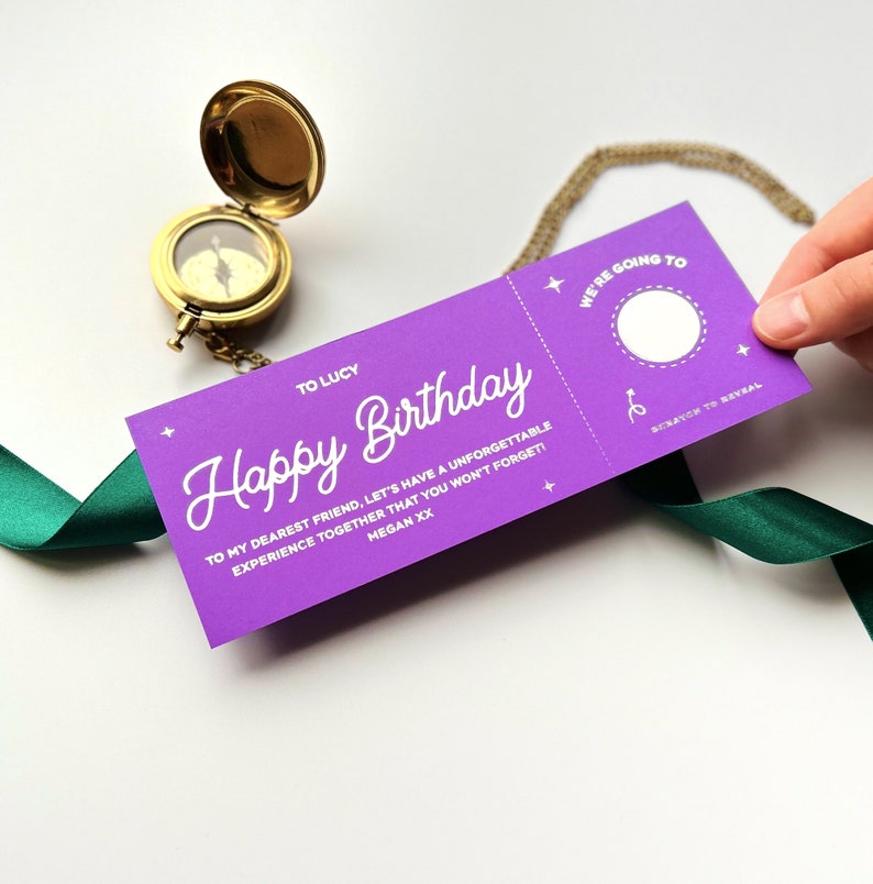 Happy Birthday Scratch off Ticket, Golden Ticket Foil, Personalised ...