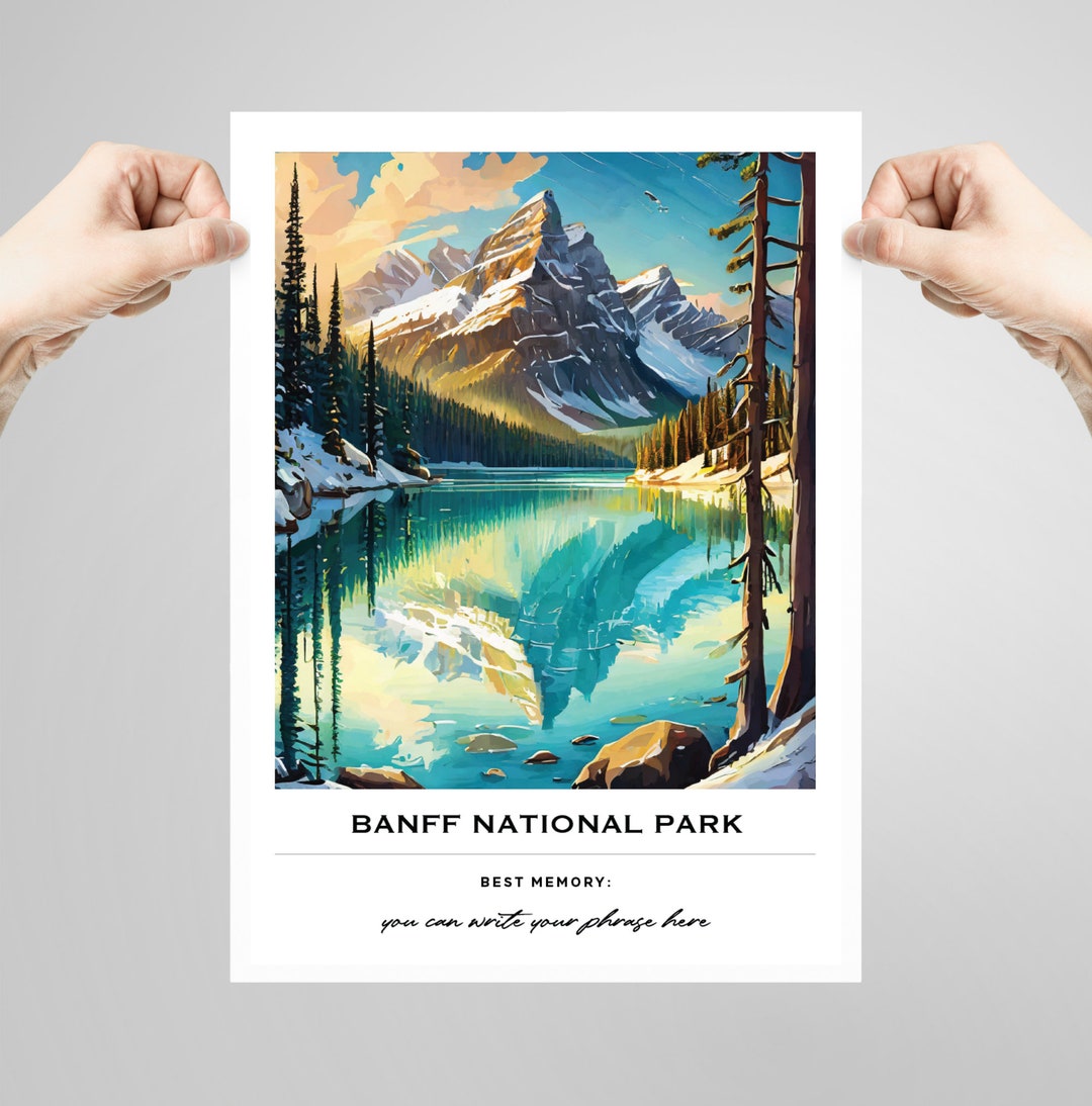Banff National Park Travel Poster, Travel Print, Personalized Wall Art, Banff Art Print ...
