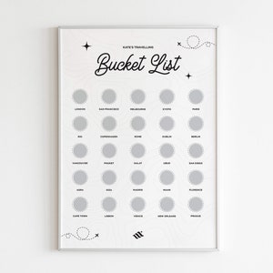 Bucket List Scratch Poster, Personalised Adventure Wall Art, Travel ...