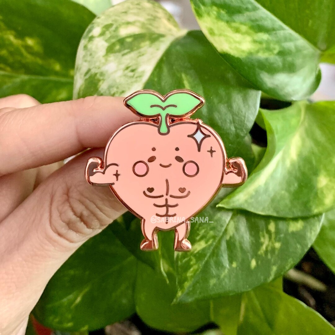 Berry Peachy Strawberry Hard Enamel Pin - Etsy